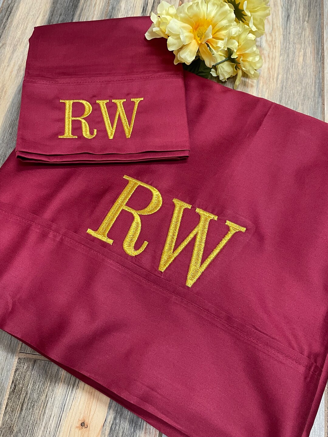 Embroidered Sheet SET W/ Monogram, Sheet Set, Gift Idea, Wedding Gift ...