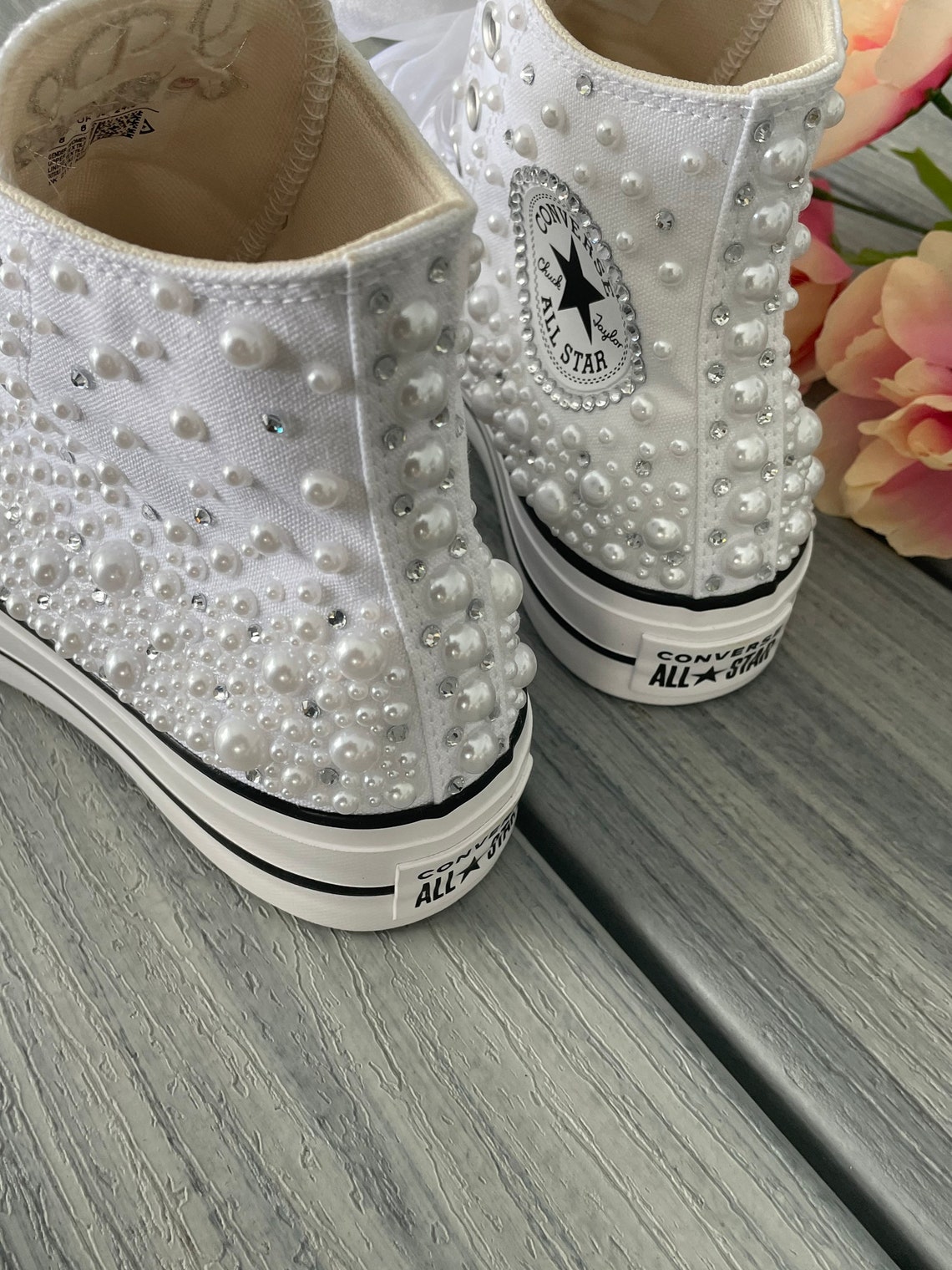 Converse Platform Hi Top Pearl Shoes Embroidered Sneaker - Etsy