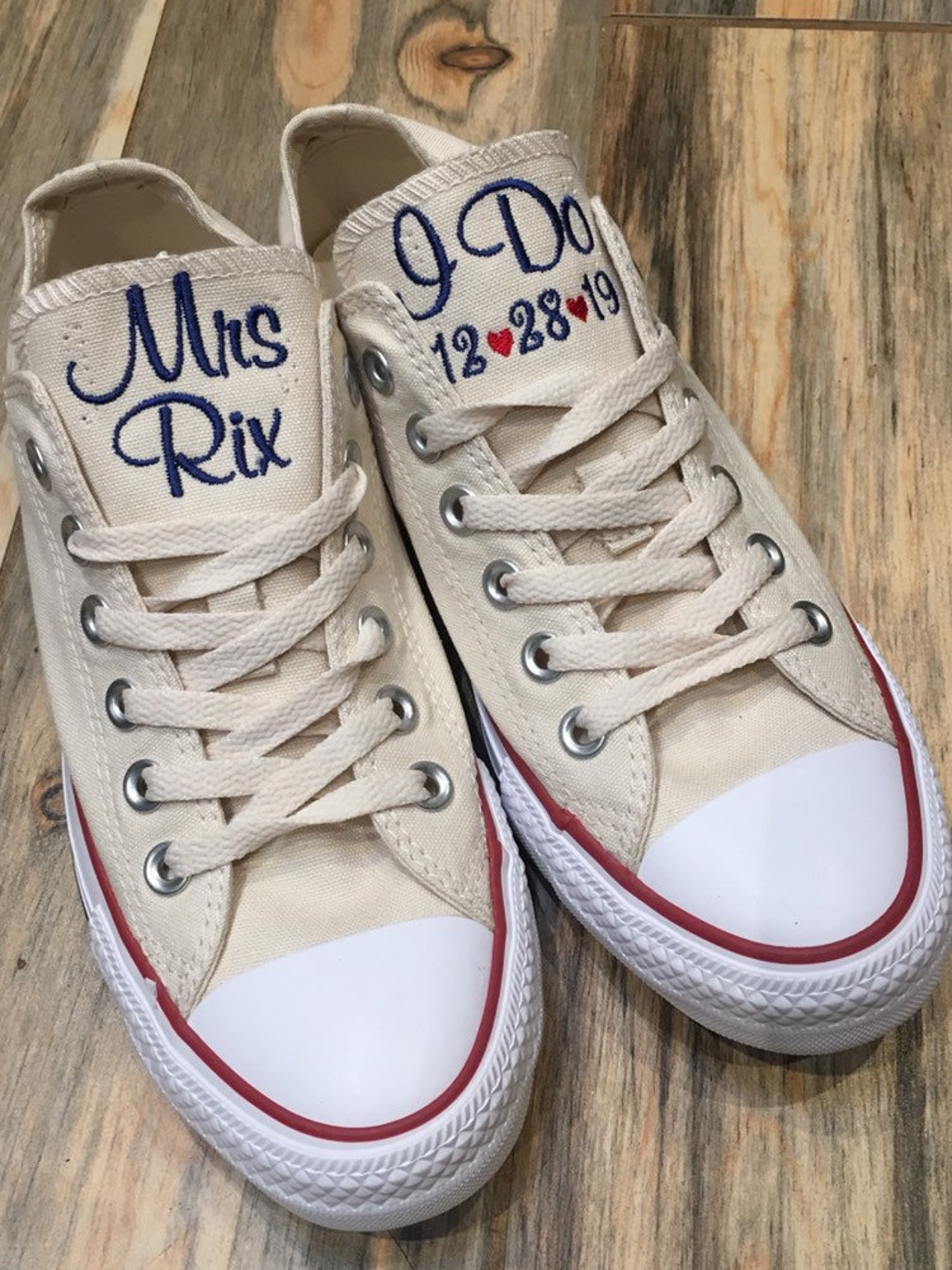 I DO Bling Embroidered Bride Wedding Shoes Groom Wedding | Etsy