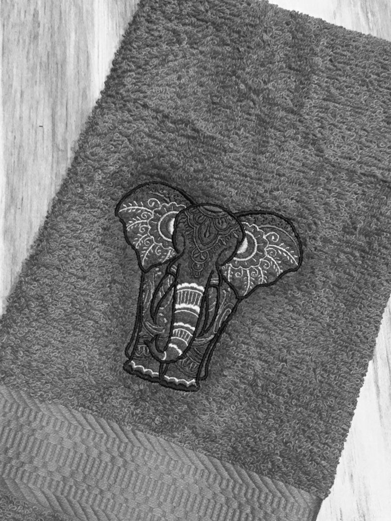 Elephant Towel, Embroidered Towels, Housewarming Gift, Elephant ...