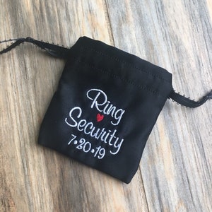 Wedding Ring Pouch, Embroidered Ring Bearer Bag, Wedding Ring Bag, - Etsy