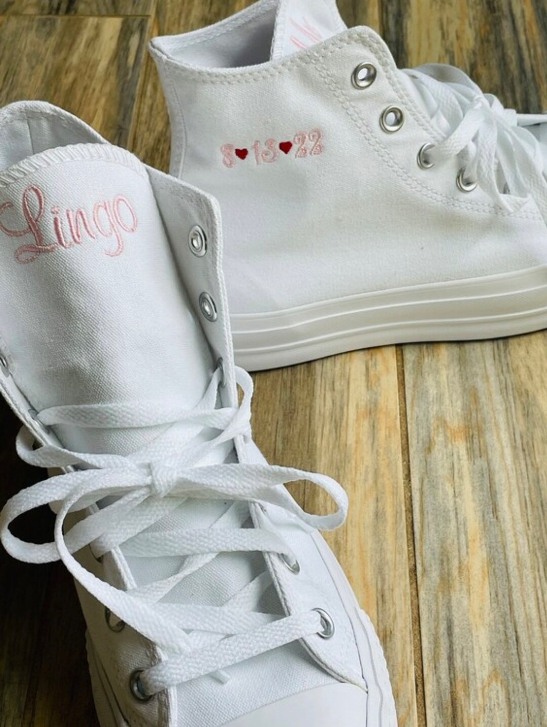 Hi Top Platform Converse, Wedding Embroidered Monogrammed Sneakers ...