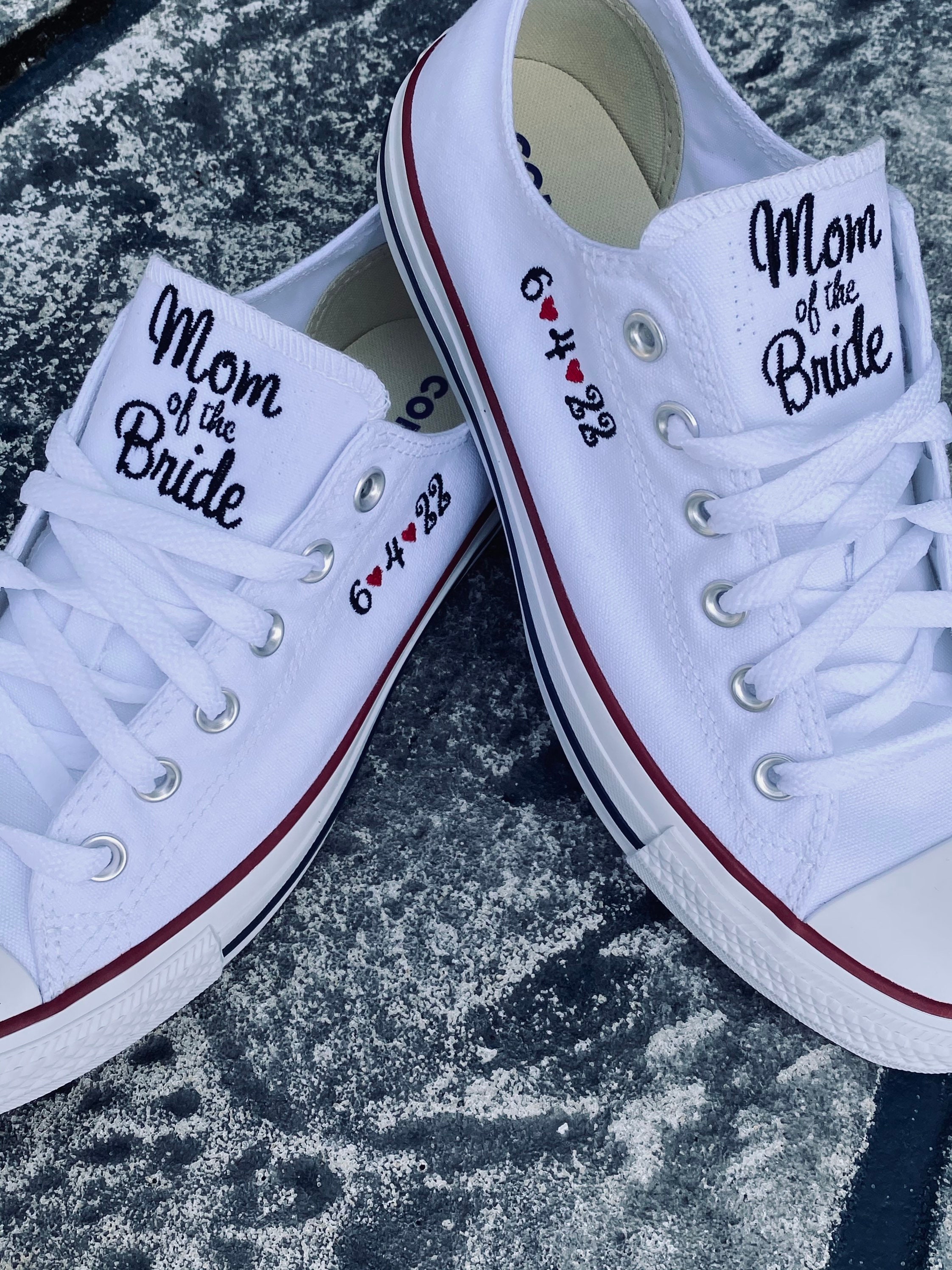 Embroidered Converse Sneakers: Mother of the Bride, Bridal Party Shoes ...