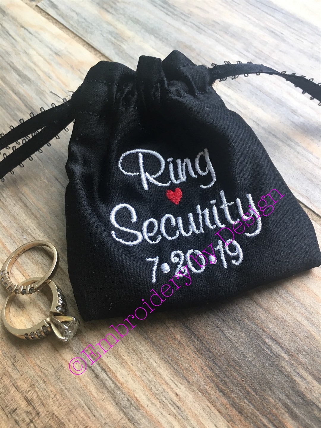 Wedding Ring Pouch, Embroidered Ring Bearer Bag, Wedding Ring Bag, - Etsy