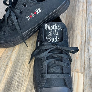 Embroidered Converse Sneakers: Mother of the Bride, Bridal Party Shoes ...