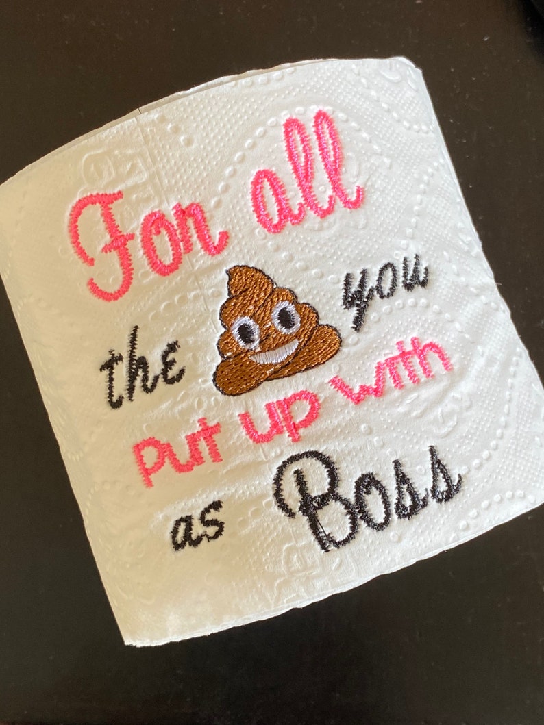 Boss Gift Embroidered Toilet Paper Gag Gift Party - Etsy