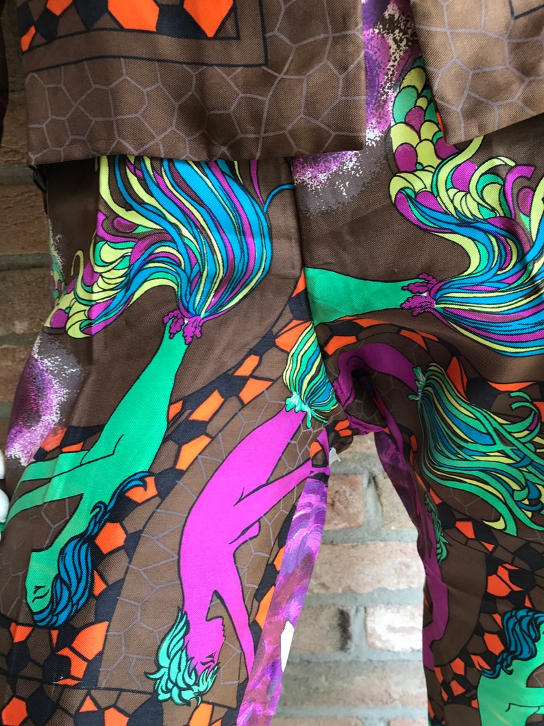 Vintage Capri Pants and Jacket Pure Silk Fantasy Print - Etsy