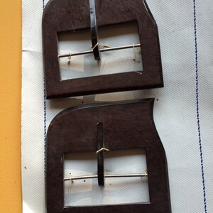 Huge Pair of 900's Bakelite Belt Buckles, NOS, Deadstock, Dark Brown ...