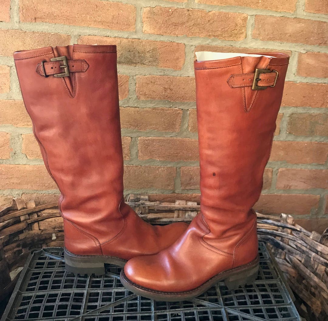 Free Lance Paris Geronimo Vintage 90s Tan Leather Knee High Riding ...