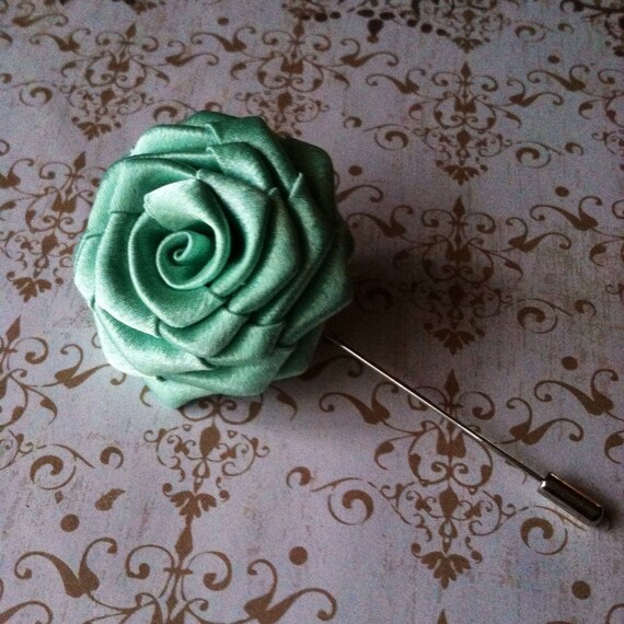 Items similar to Mens Flower Lapel - Men's Satin Rose Lapel Pin ...