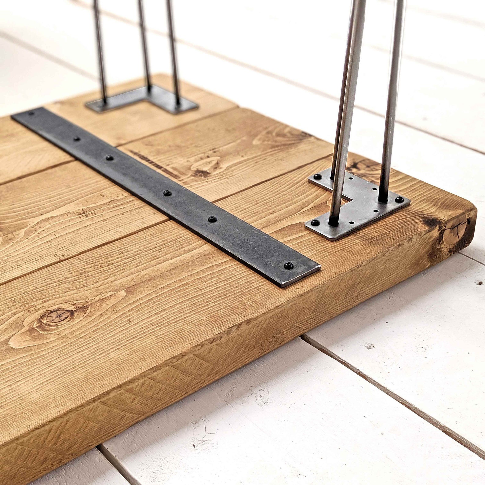 Office Desk Handcrafted Using Rustic Solid Wood Hairpin Leg - Etsy