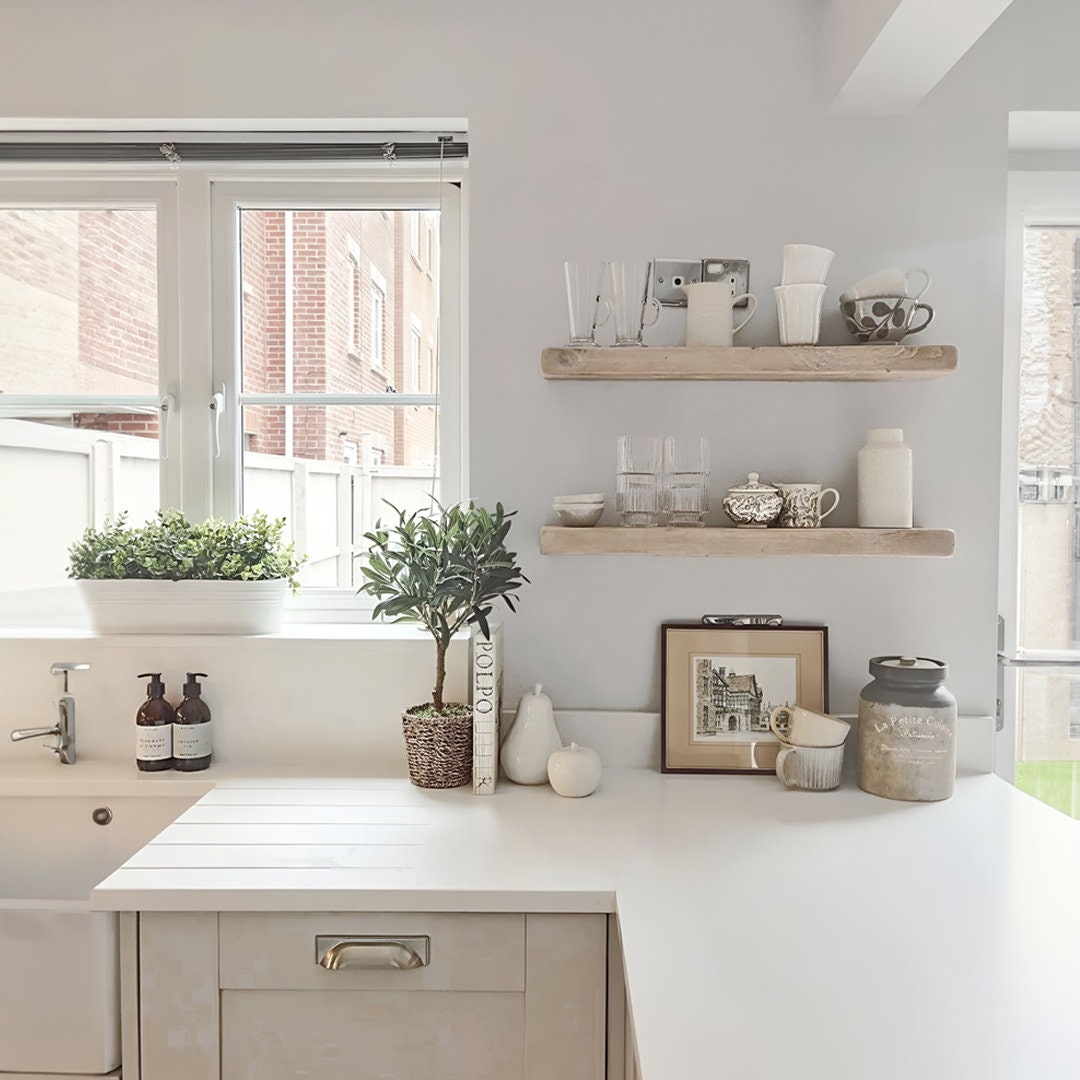 Rustic Wooden Floating Shelf Handcrafted Using Sustainable Solid Wood ...