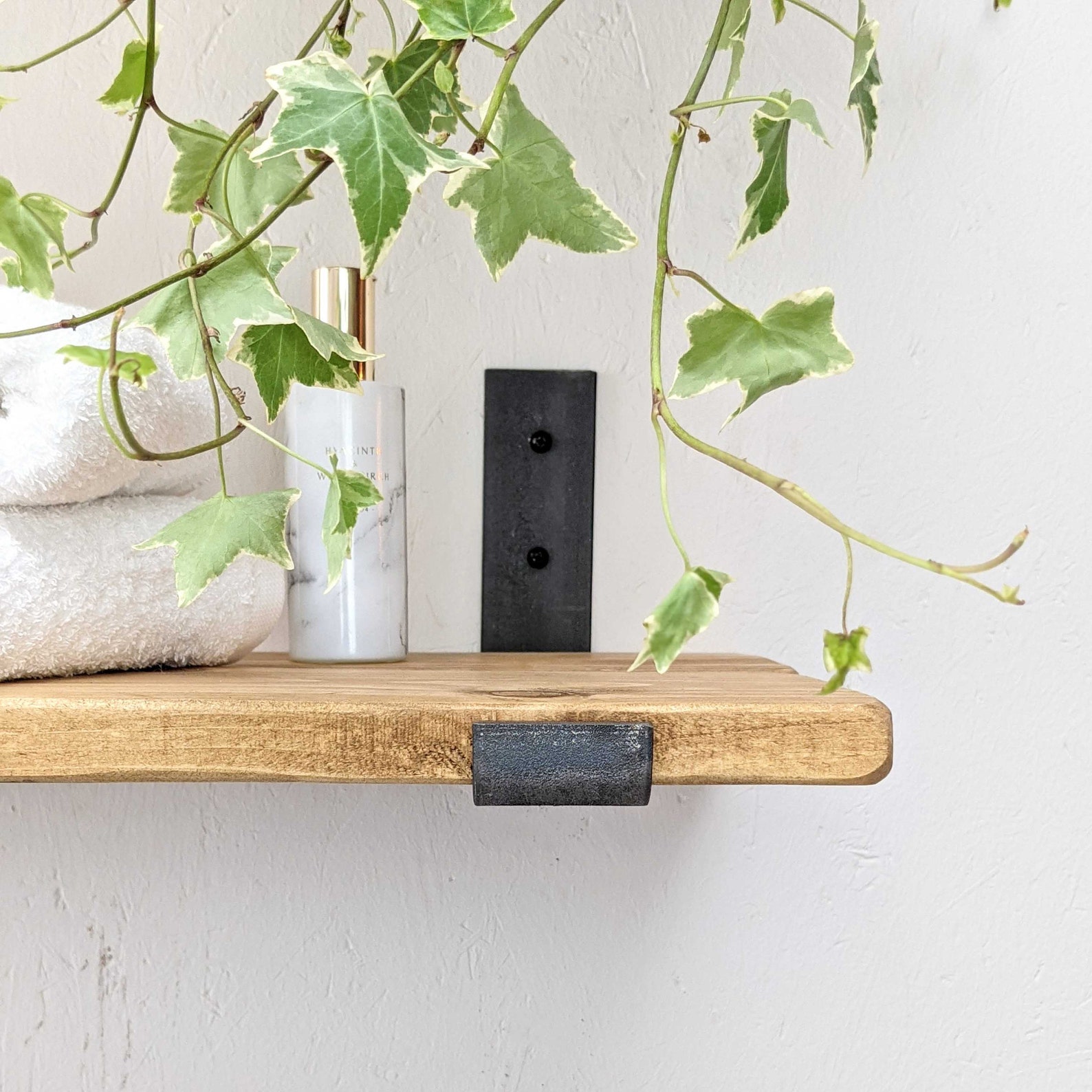 Rustic Shelves Handcrafted Solid Wood & Inverted Metal Shelf - Etsy UK