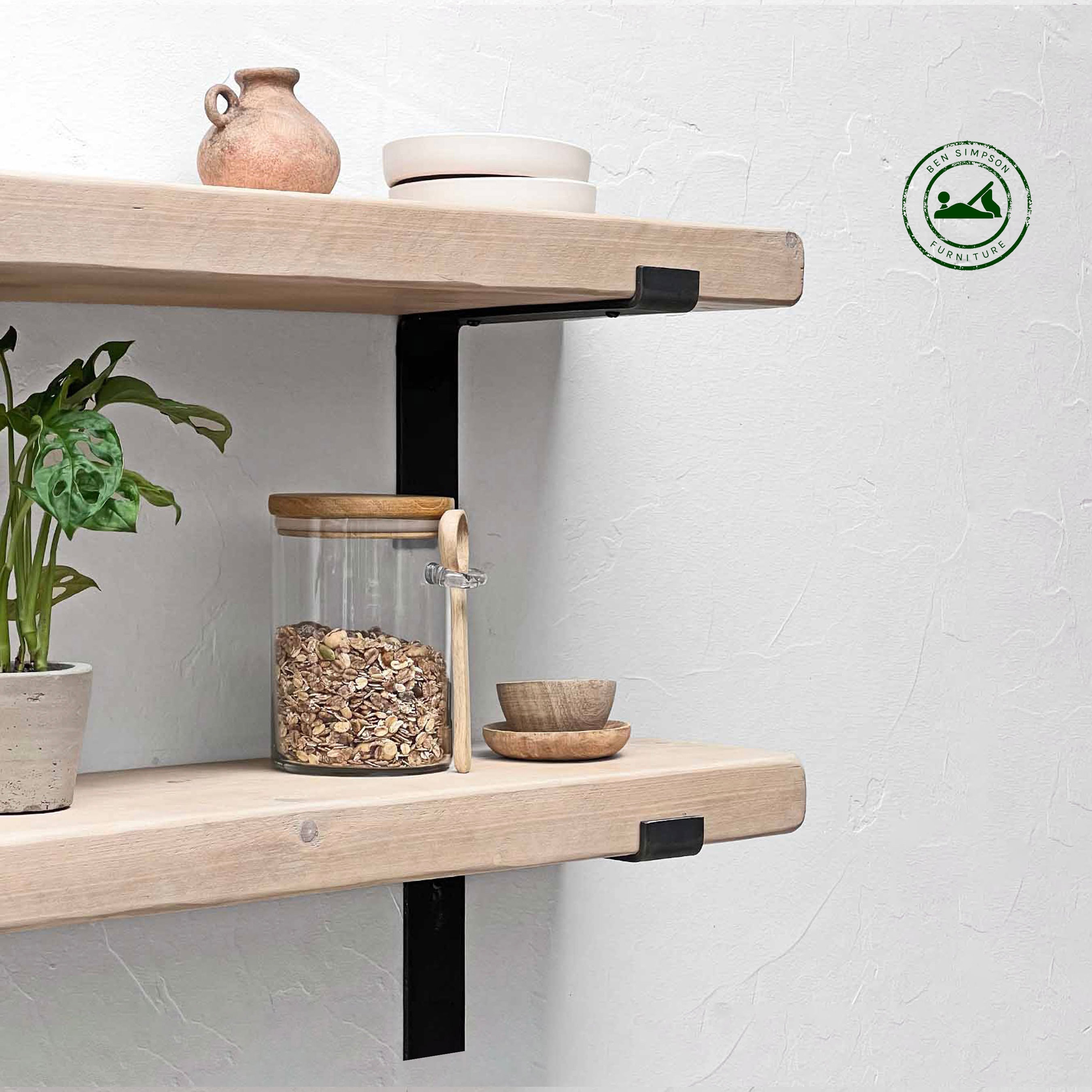 Rustic Shelves Handcrafted With Industrial Metal Shelf - Etsy UK