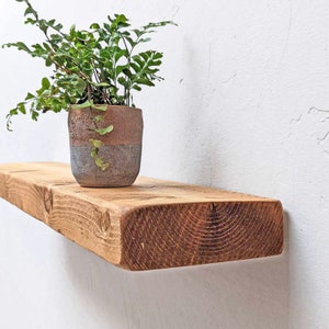 Rustic Wooden Floating Shelf: Sustainable Solid Wood, Handcrafted - Etsy
