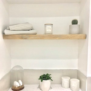 Rustic Wooden Floating Shelf Handcrafted Using Sustainable Solid Wood ...
