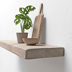 Rustic Wooden Floating Shelf Handcrafted Using Sustainable Solid Wood ...