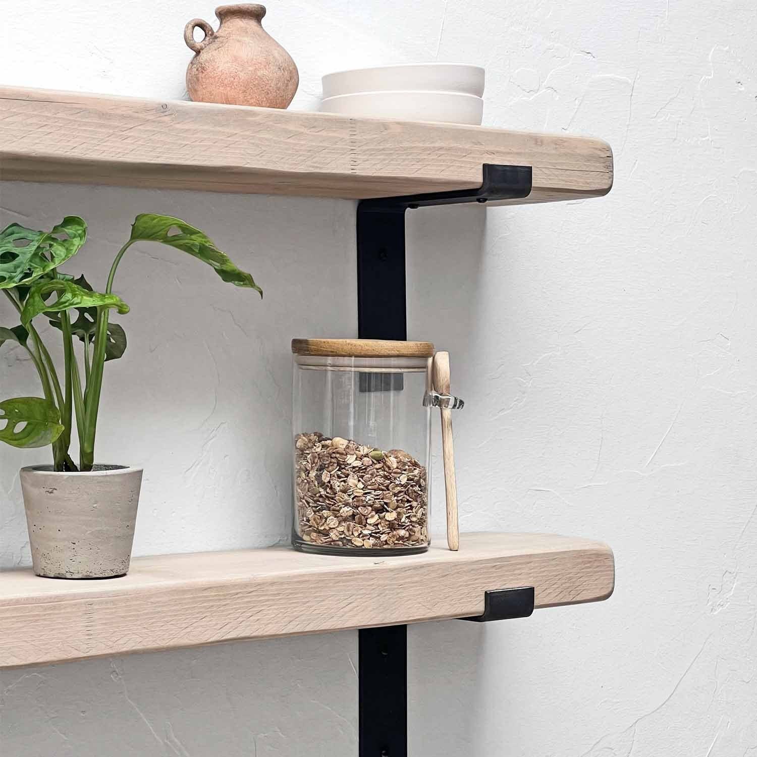Rustic Shelves Handcrafted With Industrial Metal Shelf - Etsy UK