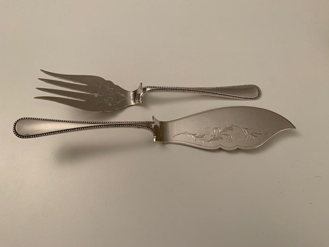 Antique Silver Fish Serving Set - Etsy