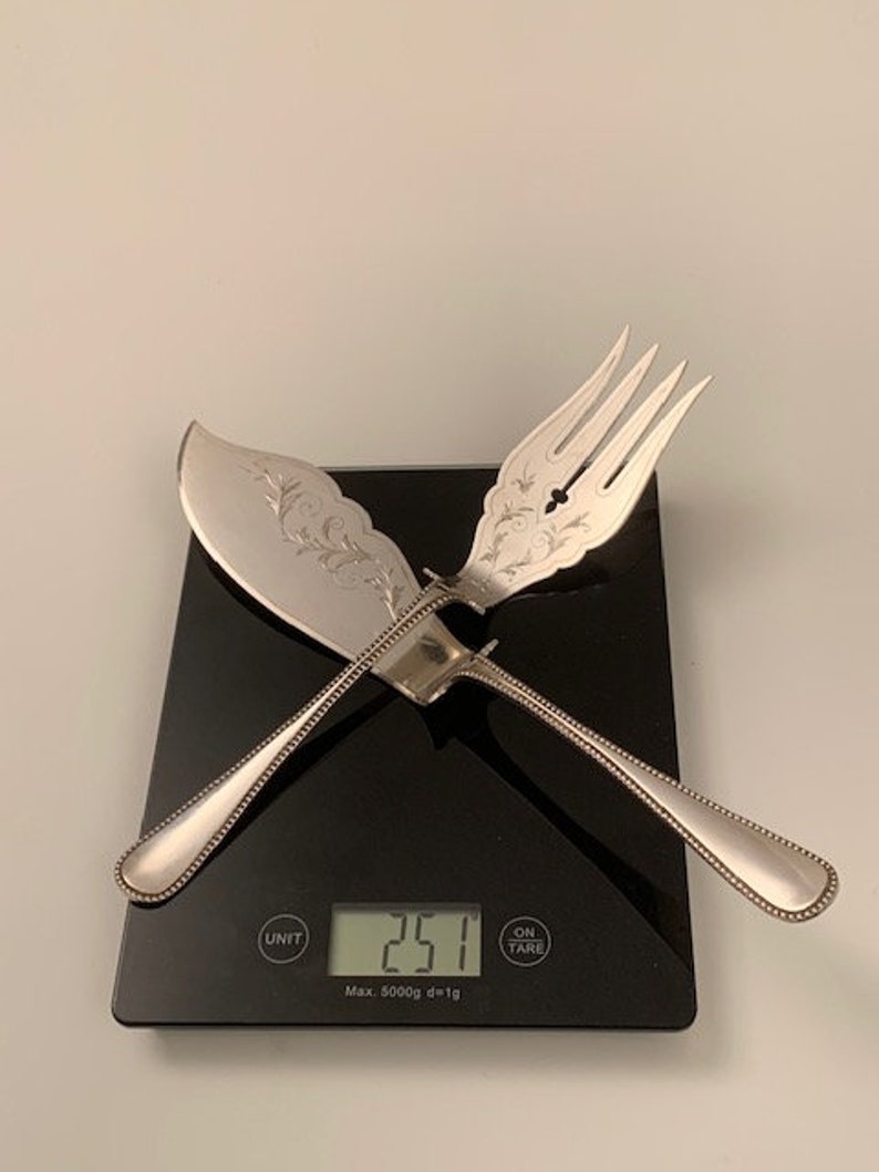 Antique Silver Fish Serving Set - Etsy