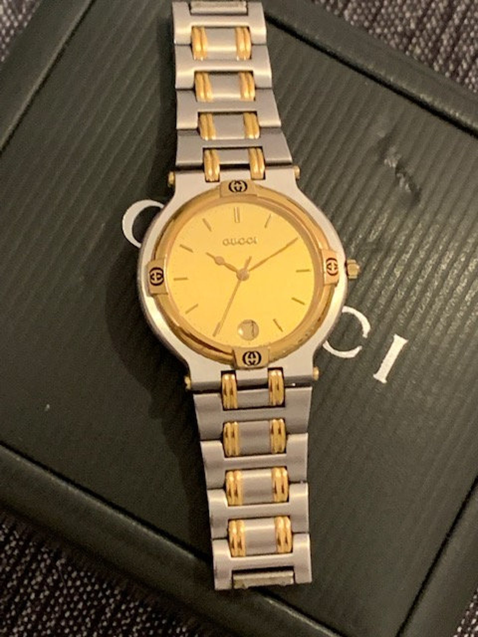 Gucci Dress Watch in Two Tone, Gold and Steel - Etsy