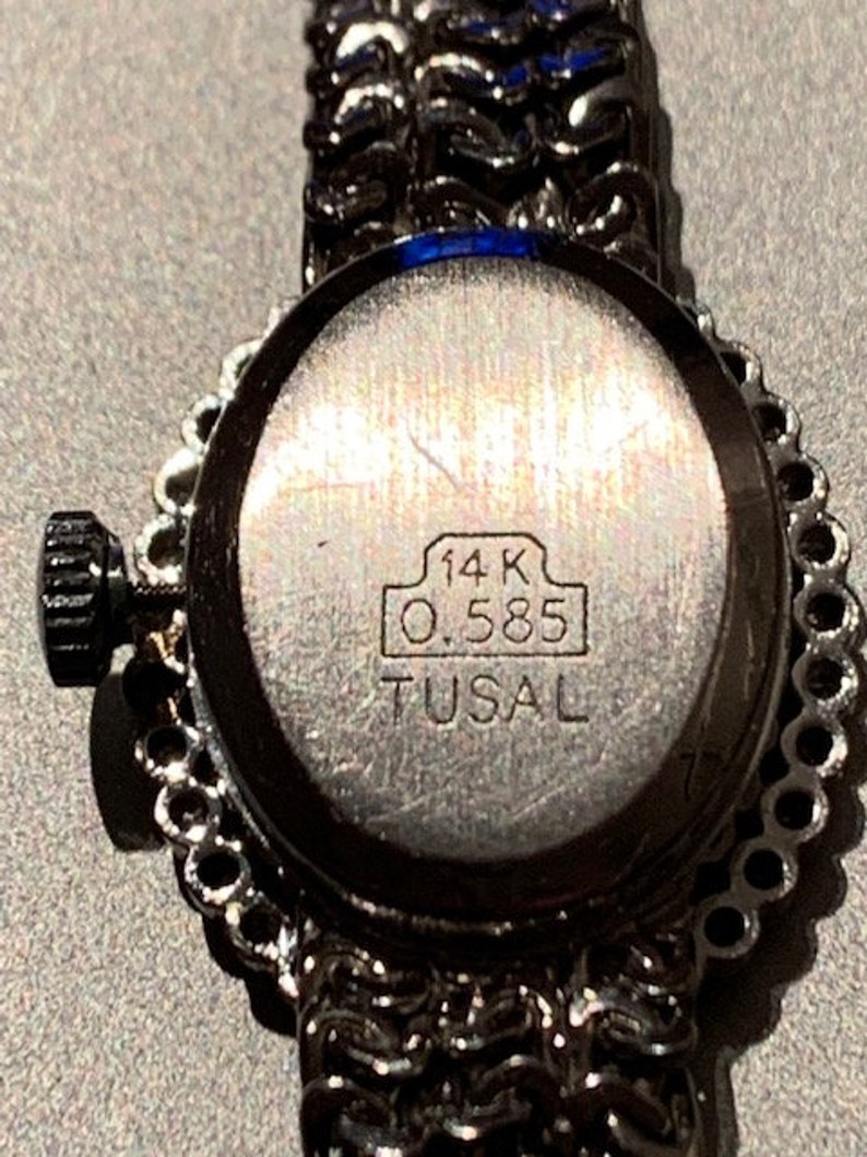 Vintage Art Deco Style Ladies Cocktail Watch 14k Gold With Diamond ...