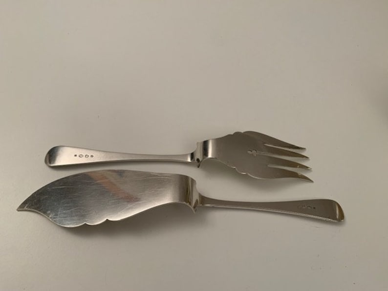 Antique Silver Fish Serving Set - Etsy