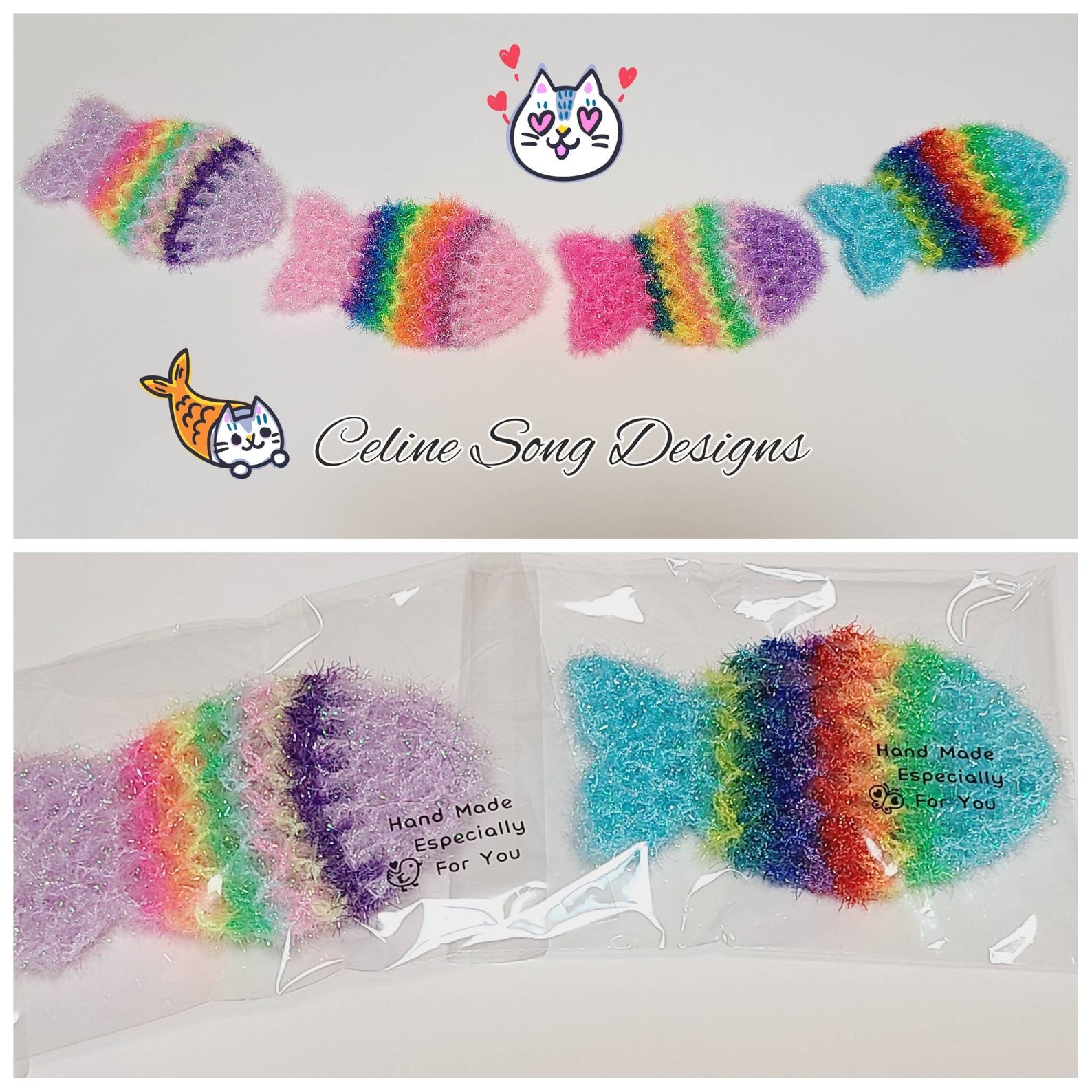 Rainbow Fish Crochet Pattern - DIY Fish Scrubbie PDF Crochet Chart ...
