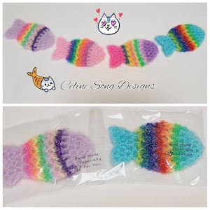 Rainbow Fish Crochet Pattern - DIY Fish Scrubbie PDF Crochet Chart ...
