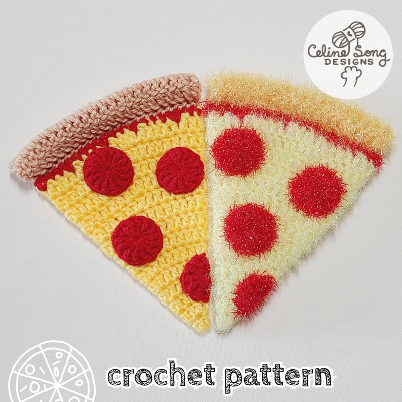 Pizza Slice Crochet Pattern - Diy PDF Simple Pizza Toy or Scrubby ...