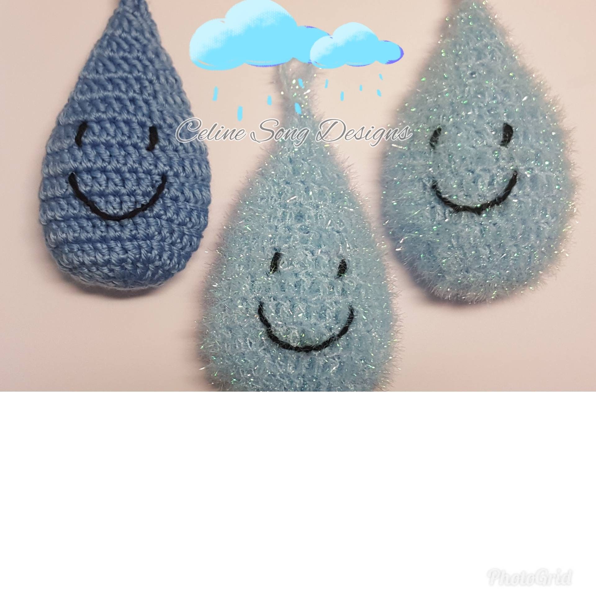 Water Droplet Scrubbie Crochet Pattern - Simple Raindrop Scrubby Pdf ...