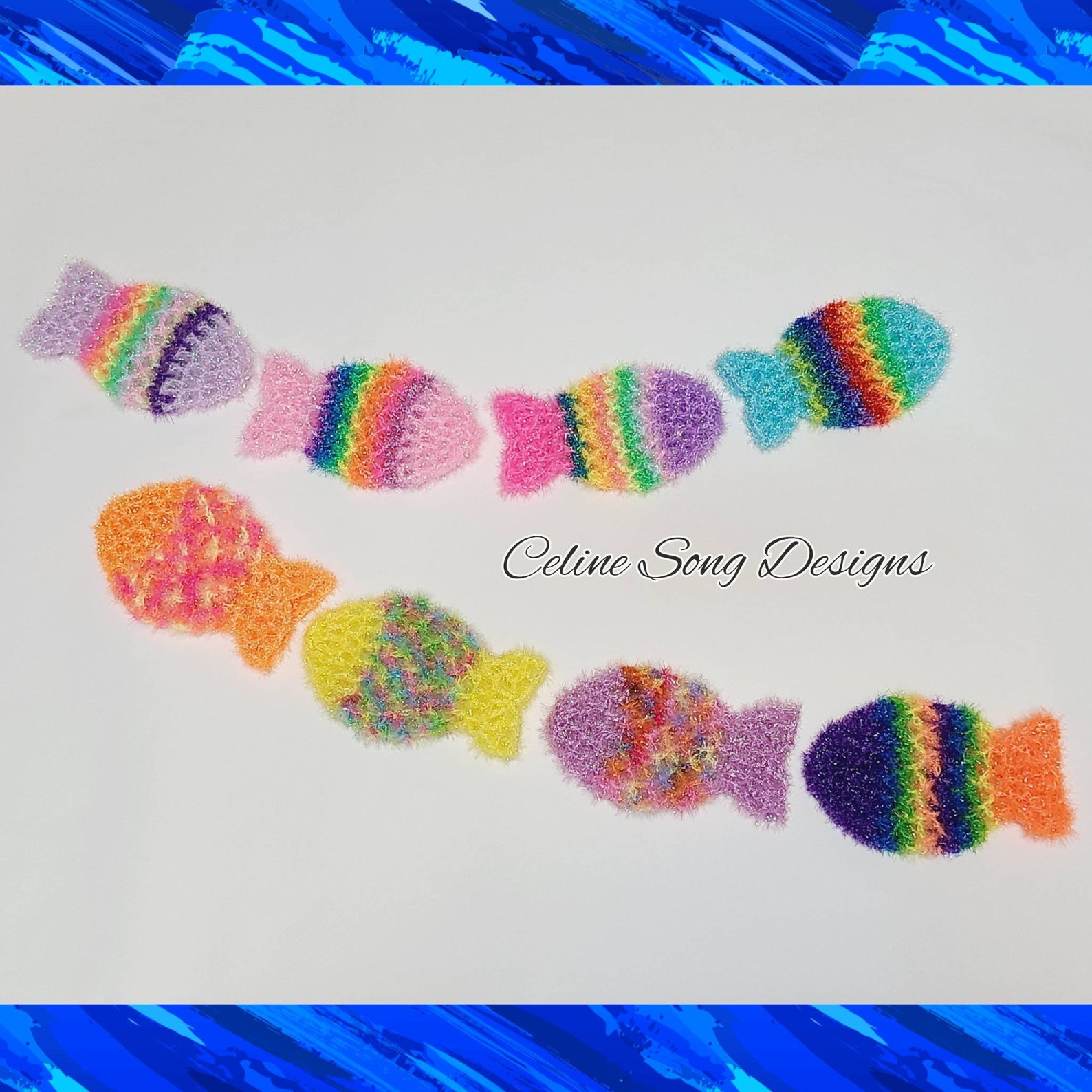 Rainbow Fish Crochet Pattern - DIY Fish Scrubbie PDF Crochet Chart ...