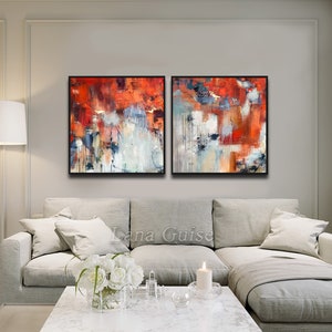 Abstract Painting Set of Two Paintings Large Modern Art - Etsy