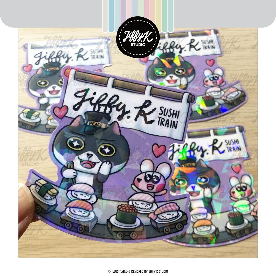 Kawaii Vinyl Sticker - Jiffy.k Sushi Train {ready to Dispatch} - Etsy