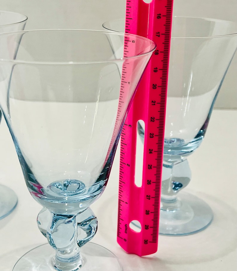 Blue Glasses, Set of 4, Mid-century Stemware - Etsy