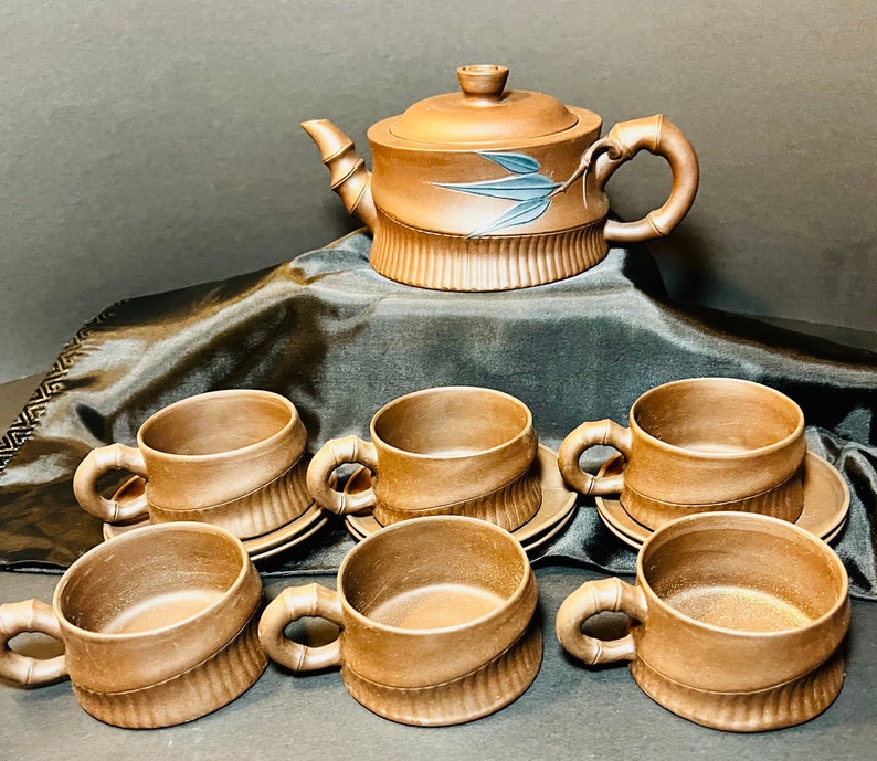 Chinese Zheng Da Clay 12-piece Tea Set, 6 Cups and Saucers ...