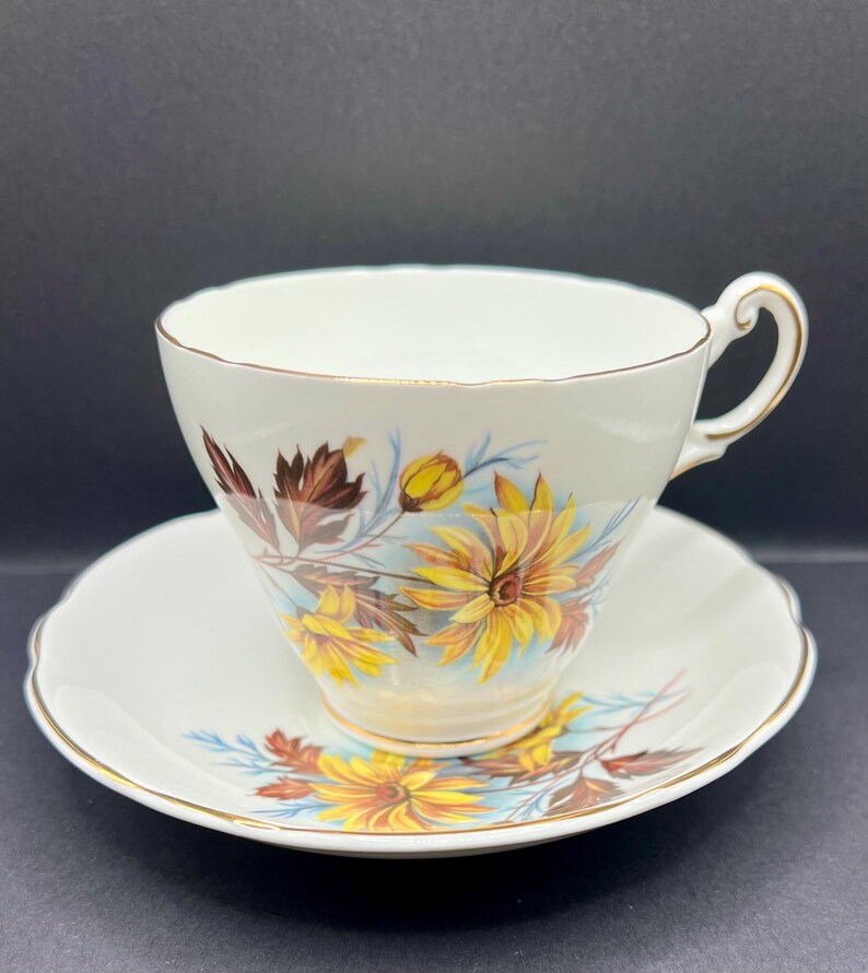 Regency Yellow Daisies Cup and Saucer English Bone China 1950s - Etsy