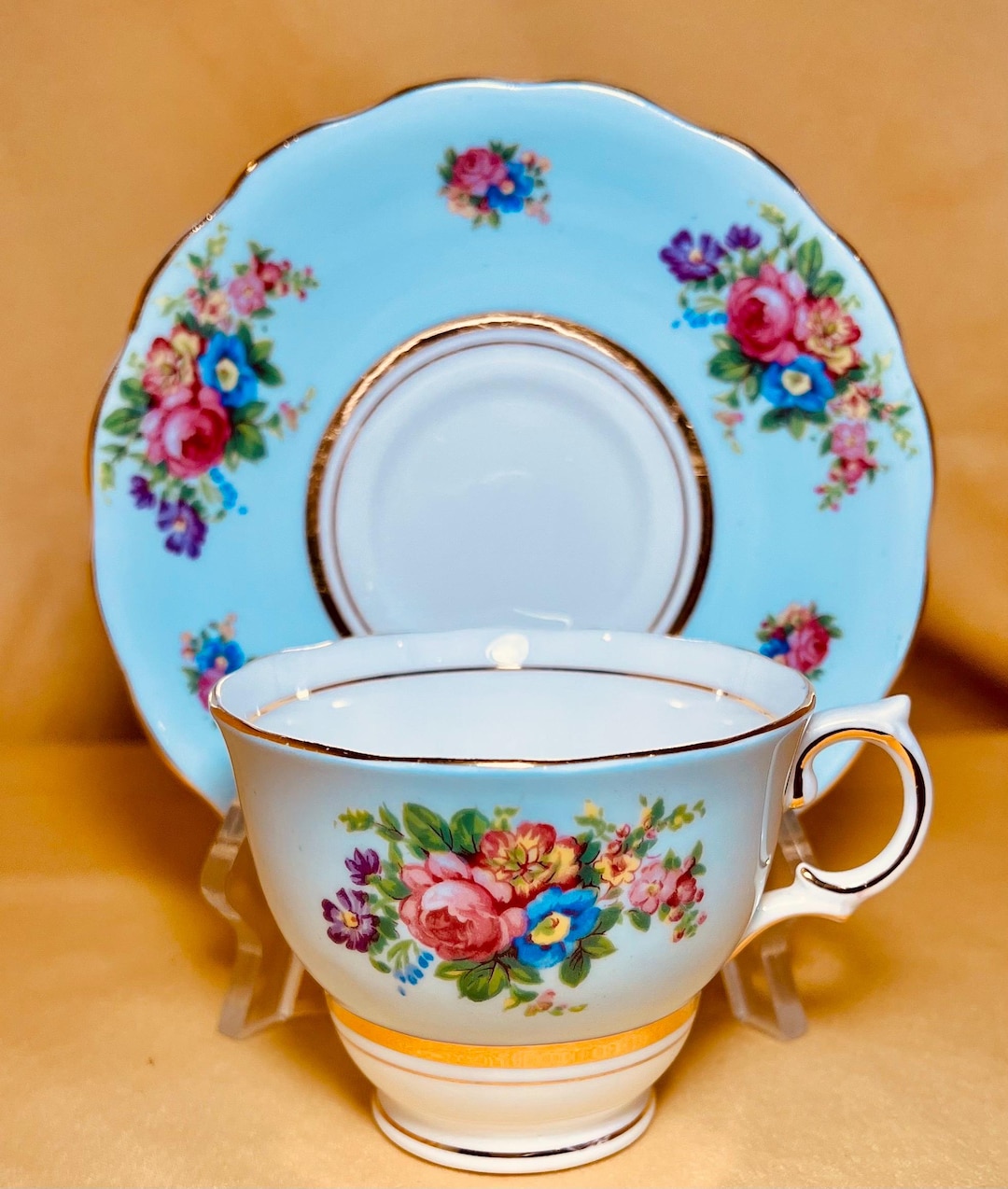 Colclough Bone China Made in England Teacup & Saucer - Etsy