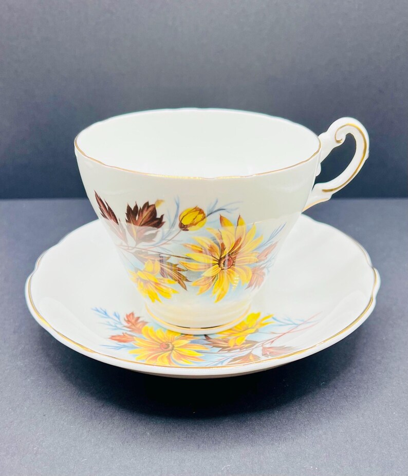 Regency Yellow Daisies Cup and Saucer English Bone China 1950s - Etsy