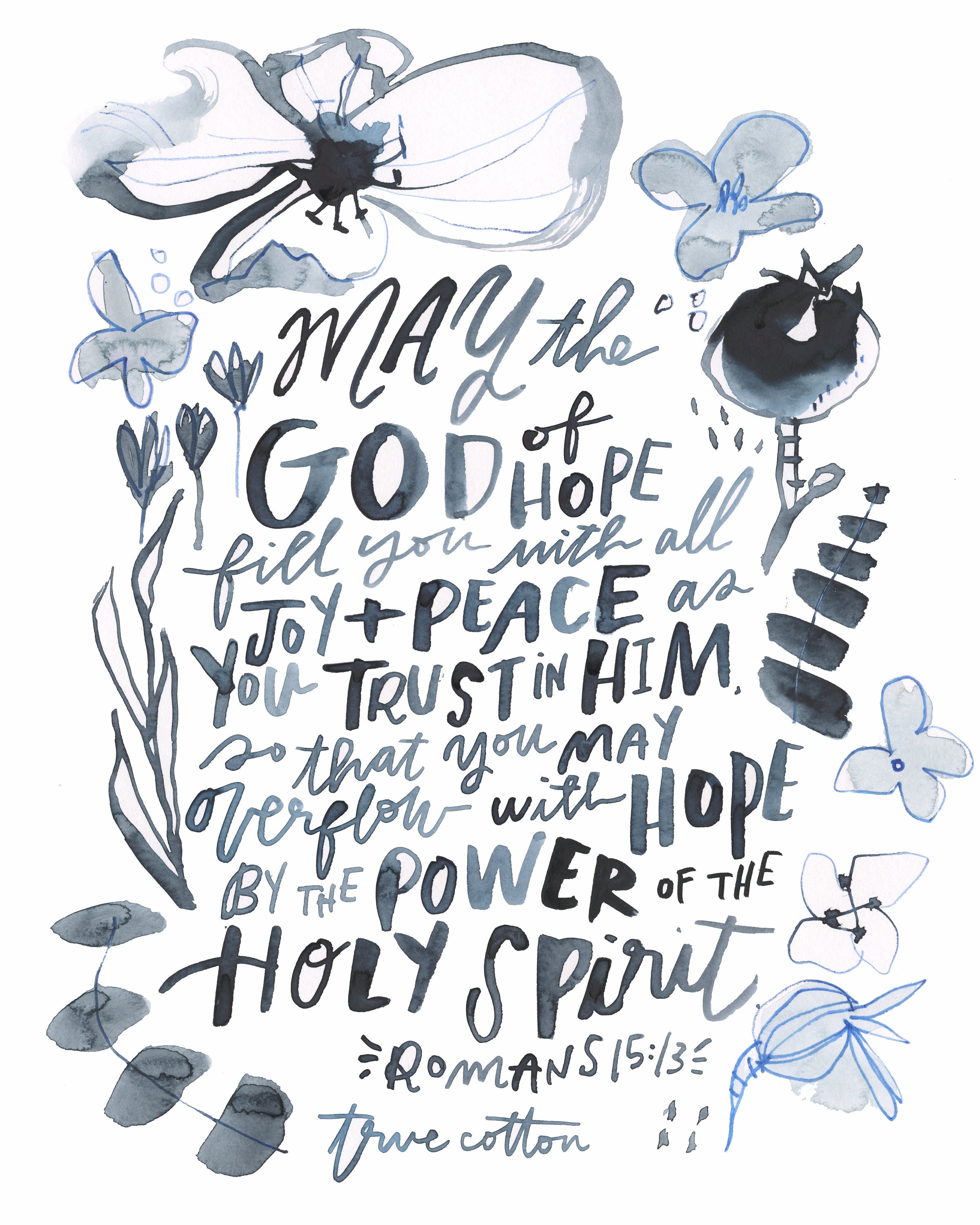 May the God of Hope fill you with all joy Romans 15:13 | Etsy