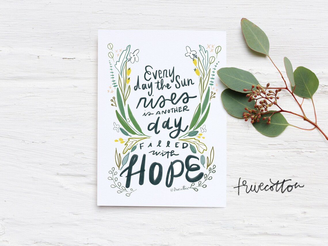 Everyday the Sun Rises Hope Instant Download Printable Art | Etsy