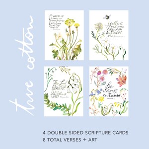 NEW Bible Verse Scripture Cards | Set of 4, 8 Verses, Botanical ...