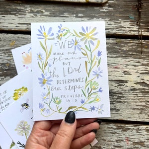 NEW Bible Verse Scripture Cards | Set of 4, 8 Verses, Botanical ...