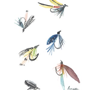 Fly Fishing Flies Art PRINT - Etsy