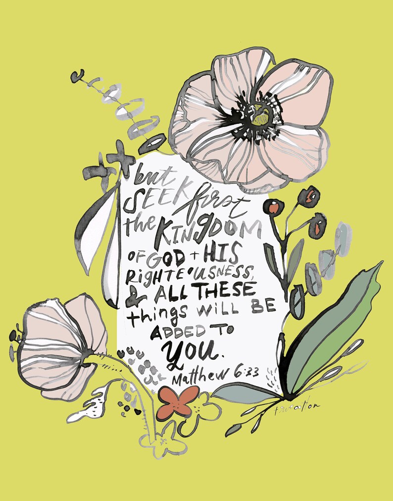 Seek First the Kingdom Matthew 6:33 Instant Download Printable | Etsy