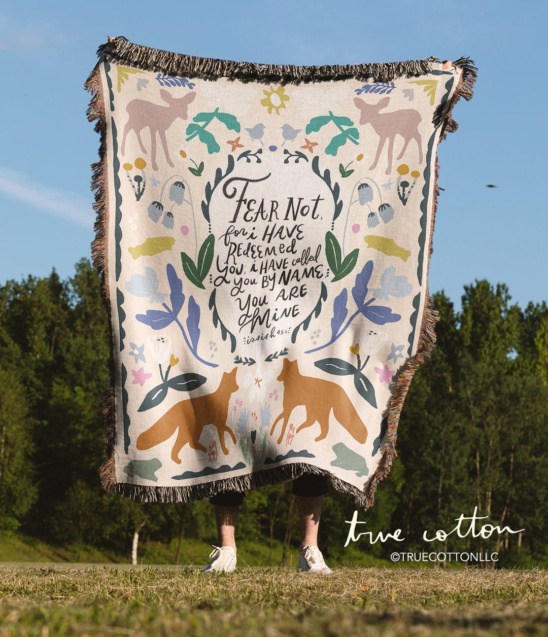 Fear Not Sweet Frances Woven Blanket, Christian Blanket, Jesus, Woven ...