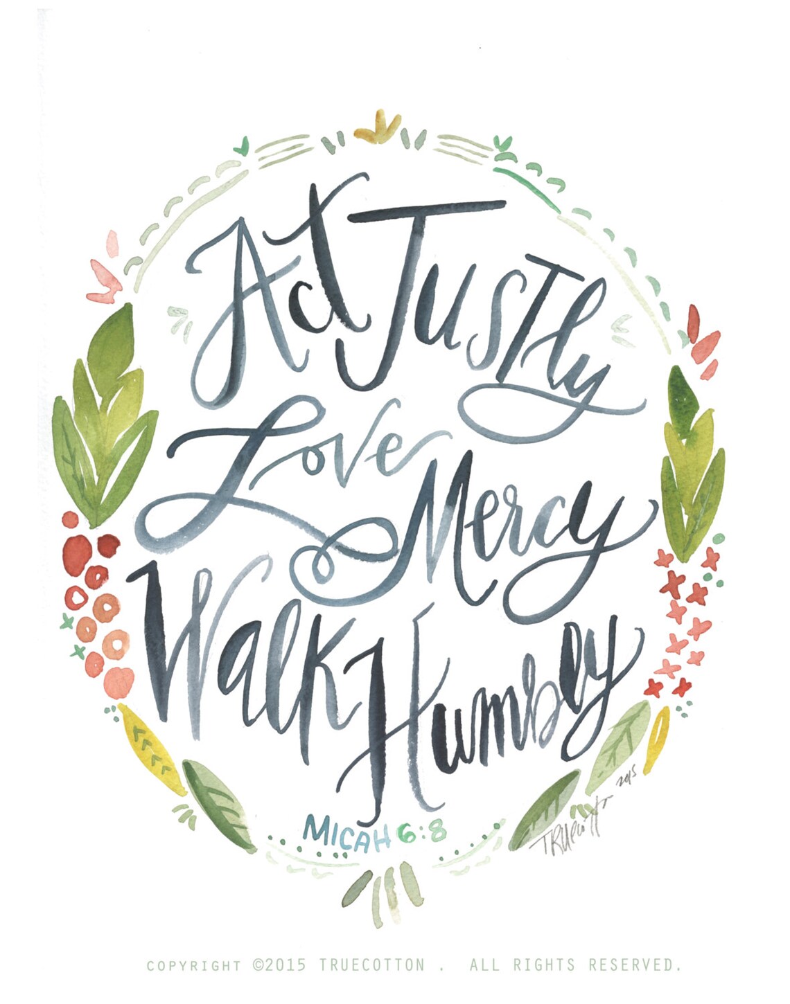 Act Justly Love Mercy Walk Humbly Micah 6:8 // Fine Art - Etsy