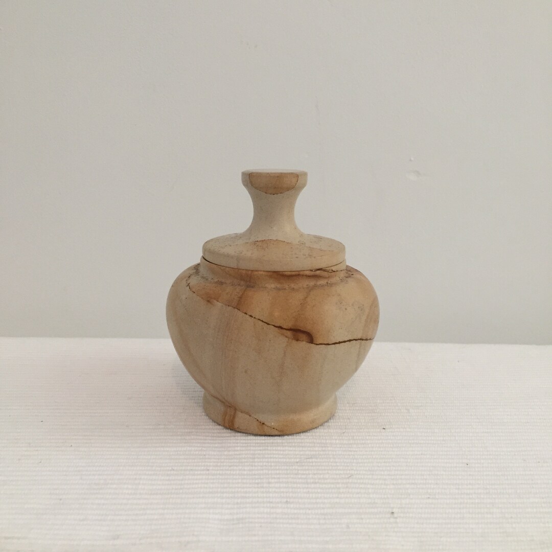 Marble Like Stone Alabaster Jar Jewellery Pot Trinket Box - Etsy