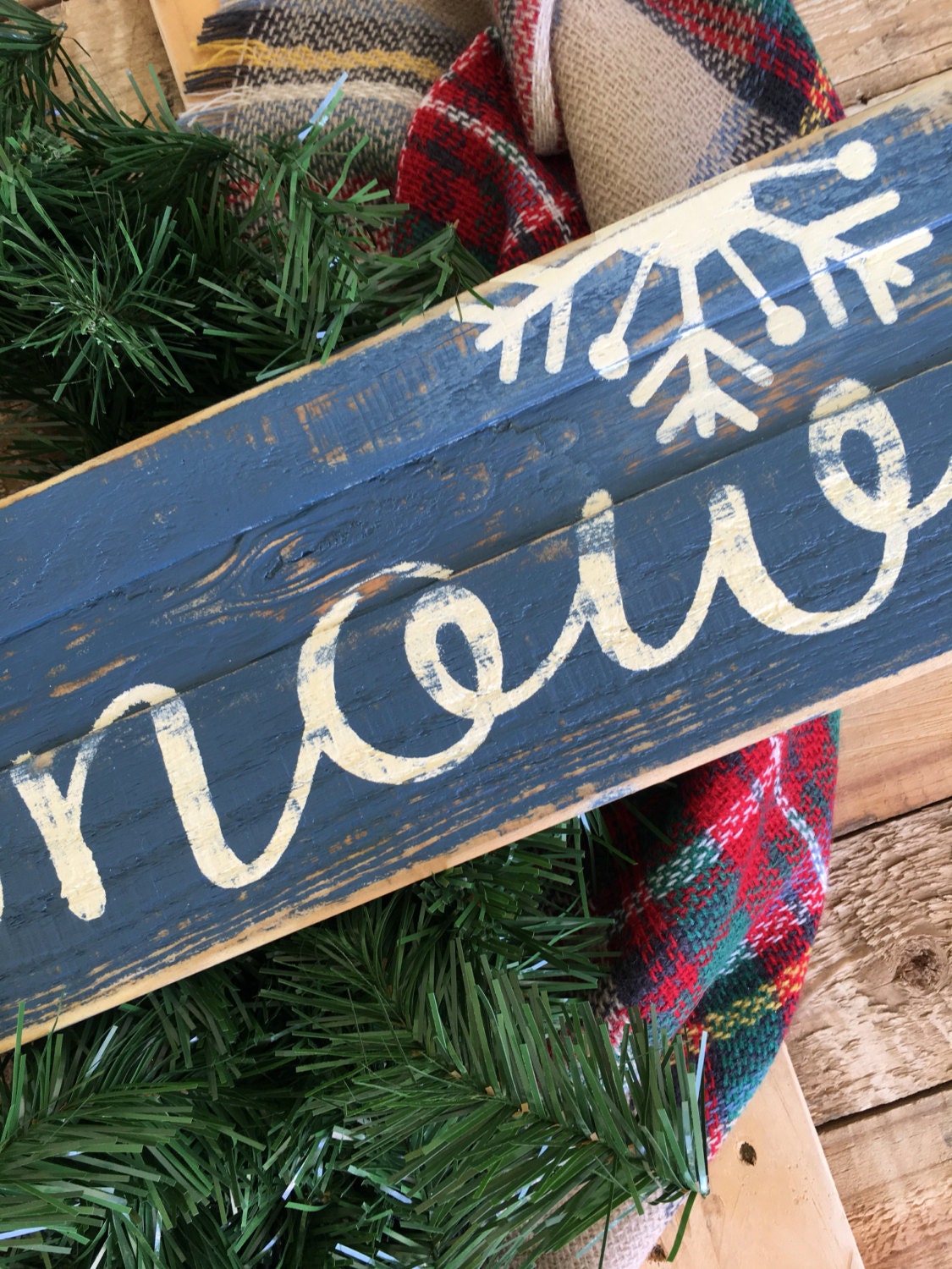 Let It Snow/christmas Sign/vintage Christmas Sign/rustic - Etsy