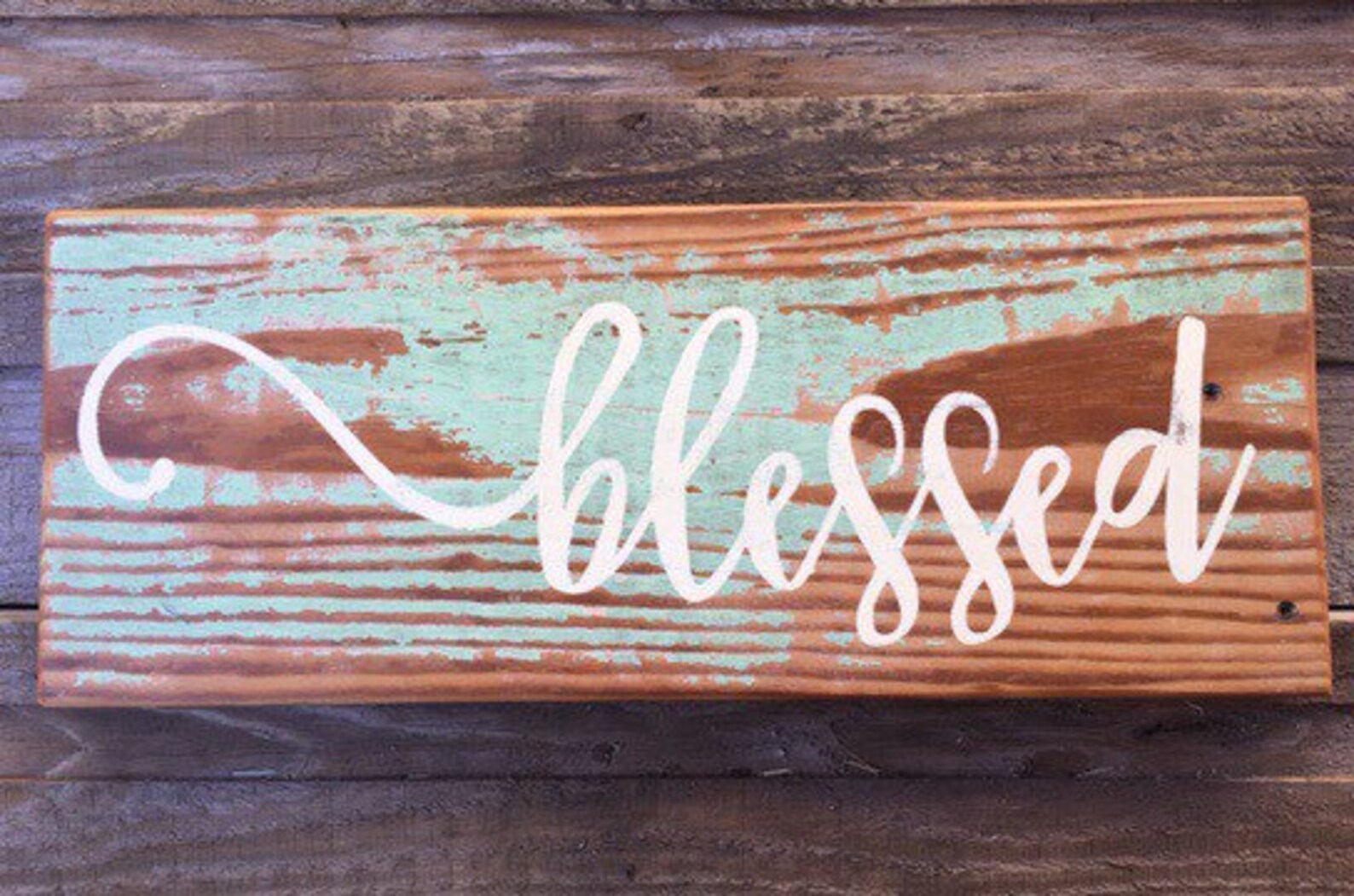 Blessed Sign/blessed/handpainted Blessed Sign/distressed - Etsy